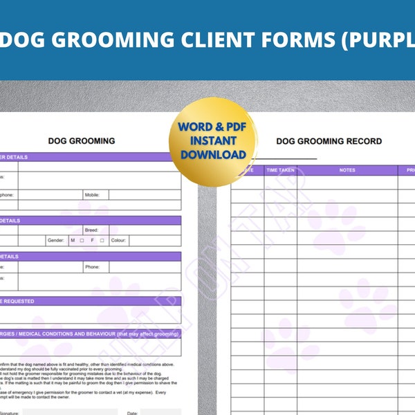 Dog Grooming Form blue Mobile Dog Grooming Template Dog Grooming ...