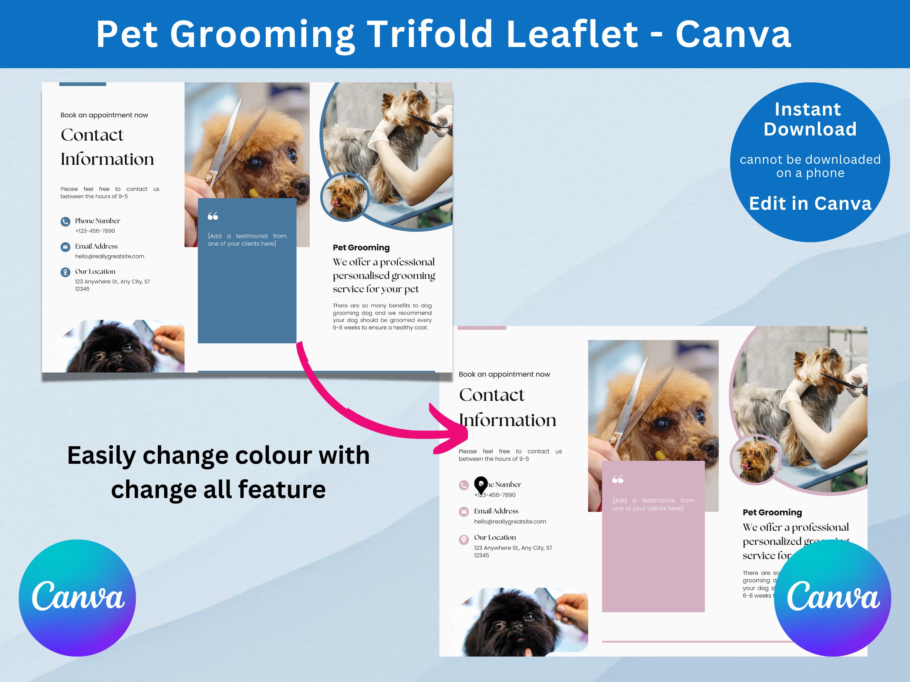 Dog Grooming Trifold Brochure: Mobile Groomer Marketing (canva) - Etsy