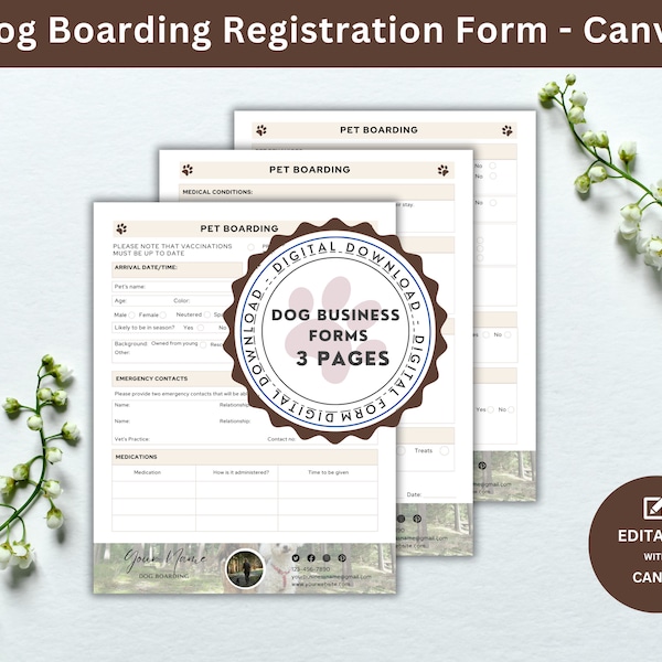 Dog Boarding Intake Form - Etsy