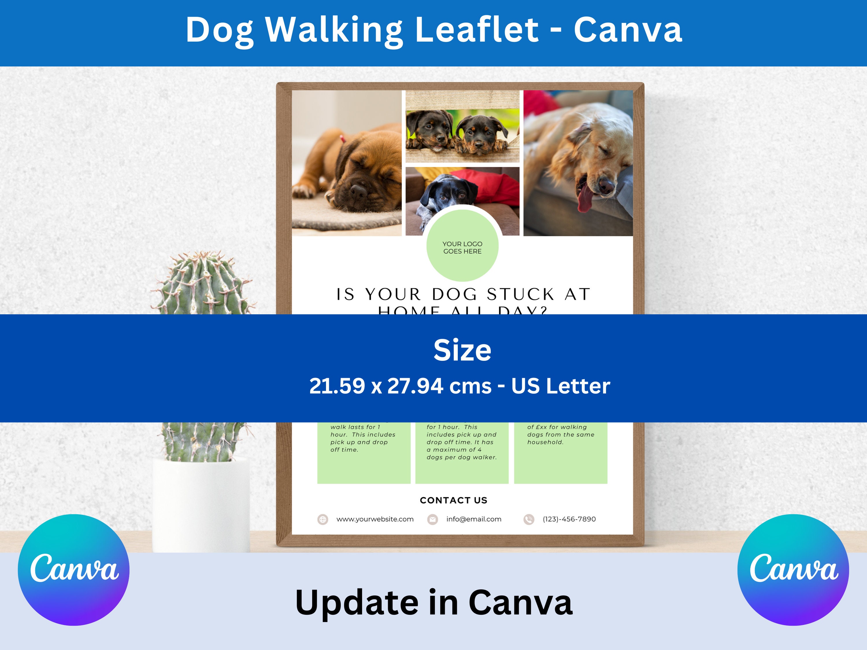 Dog Walking Leaflet | Canva Dog Walking Poster | Dog Walking Service ...
