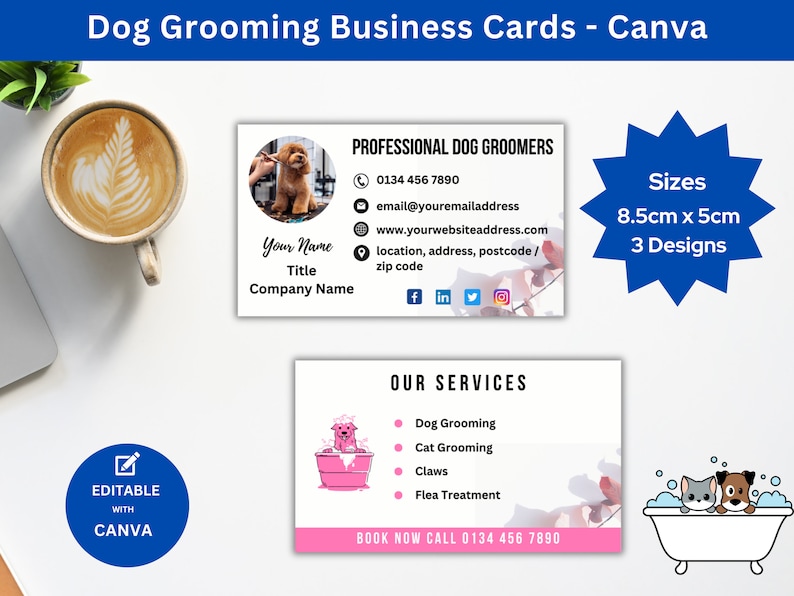 Dog Grooming Business Card Ideas for a Dog Groomer Business Card ...