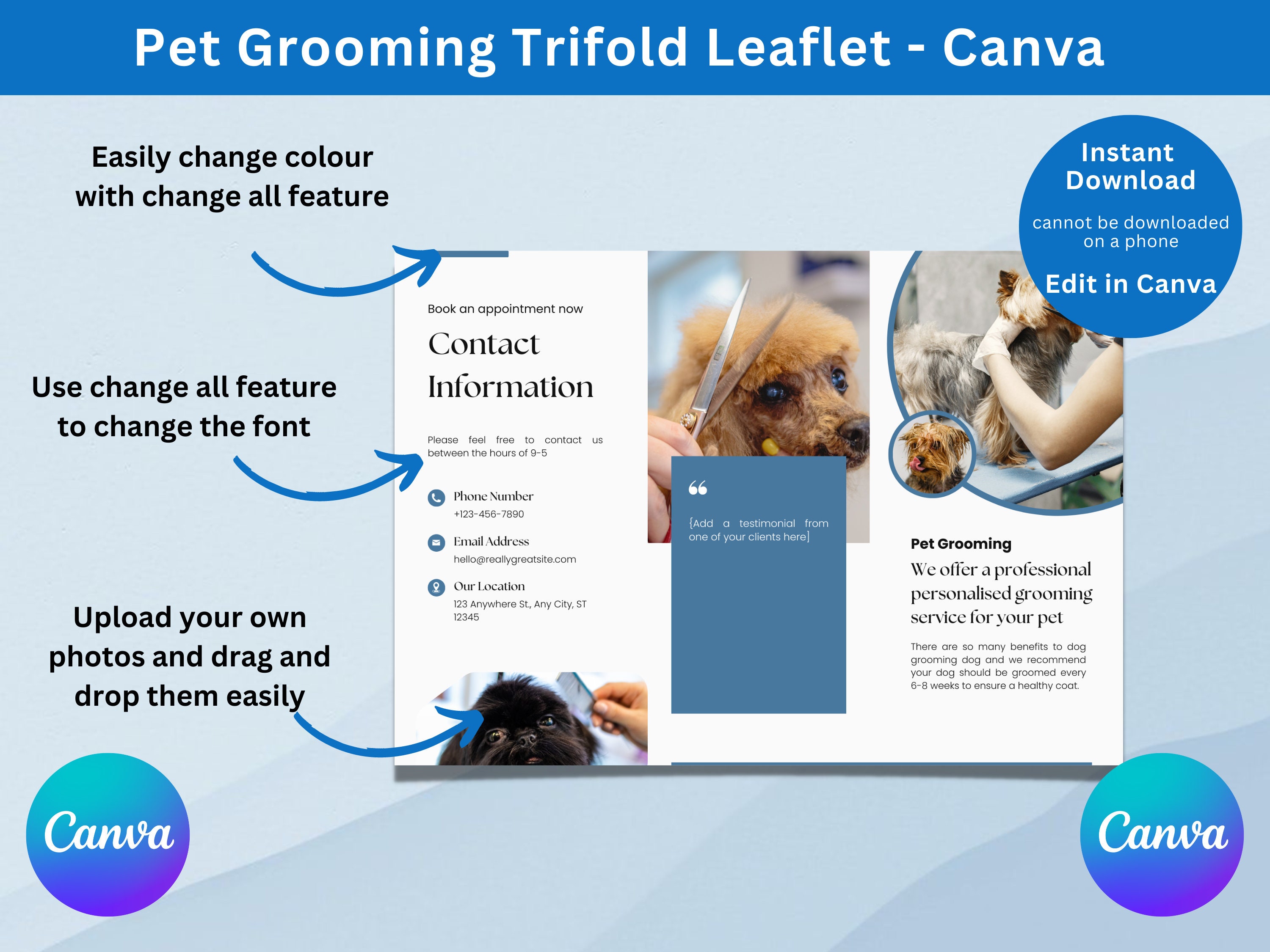 Dog Grooming Trifold Brochure: Mobile Groomer Marketing (canva) - Etsy
