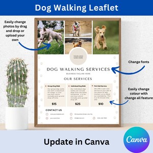 Dog Walking Flyer Template for a Dog Walking Business or Dog Walker ...