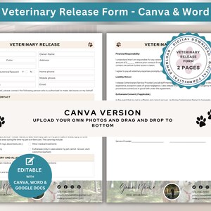 Veterinary Release Form for Emergency Animal Medical Treatment of Pet ...