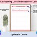 Dog Groom Form pink Canva Dog Grooming Record Card Template Pet ...