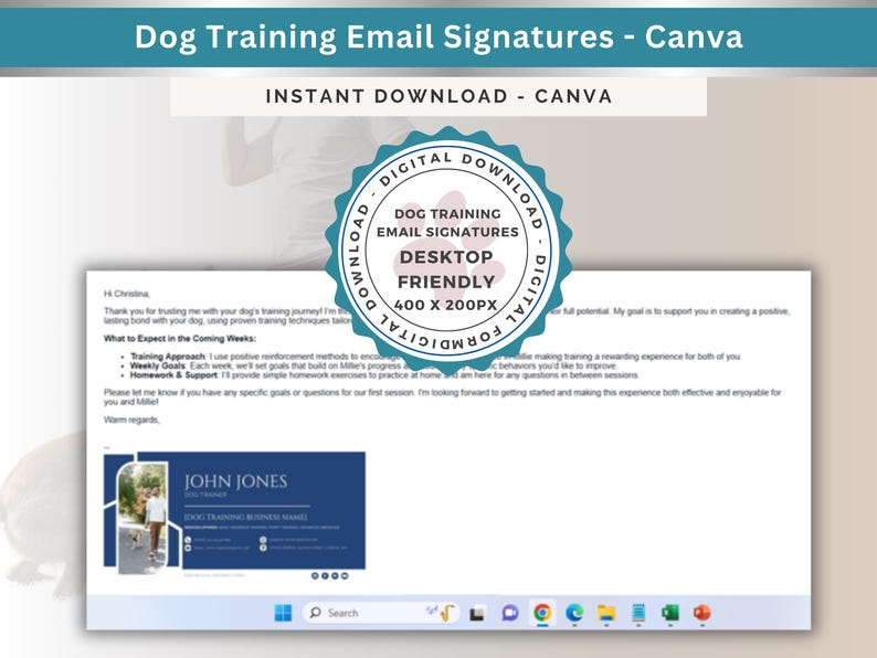 Email Signature Template Bundle Dog Training Services Gmail Signature ...