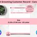 Dog Groom Form pink Canva Dog Grooming Record Card Template Pet ...