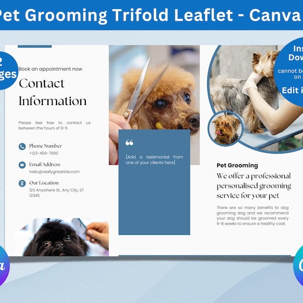 Dog Grooming Brochure - Etsy