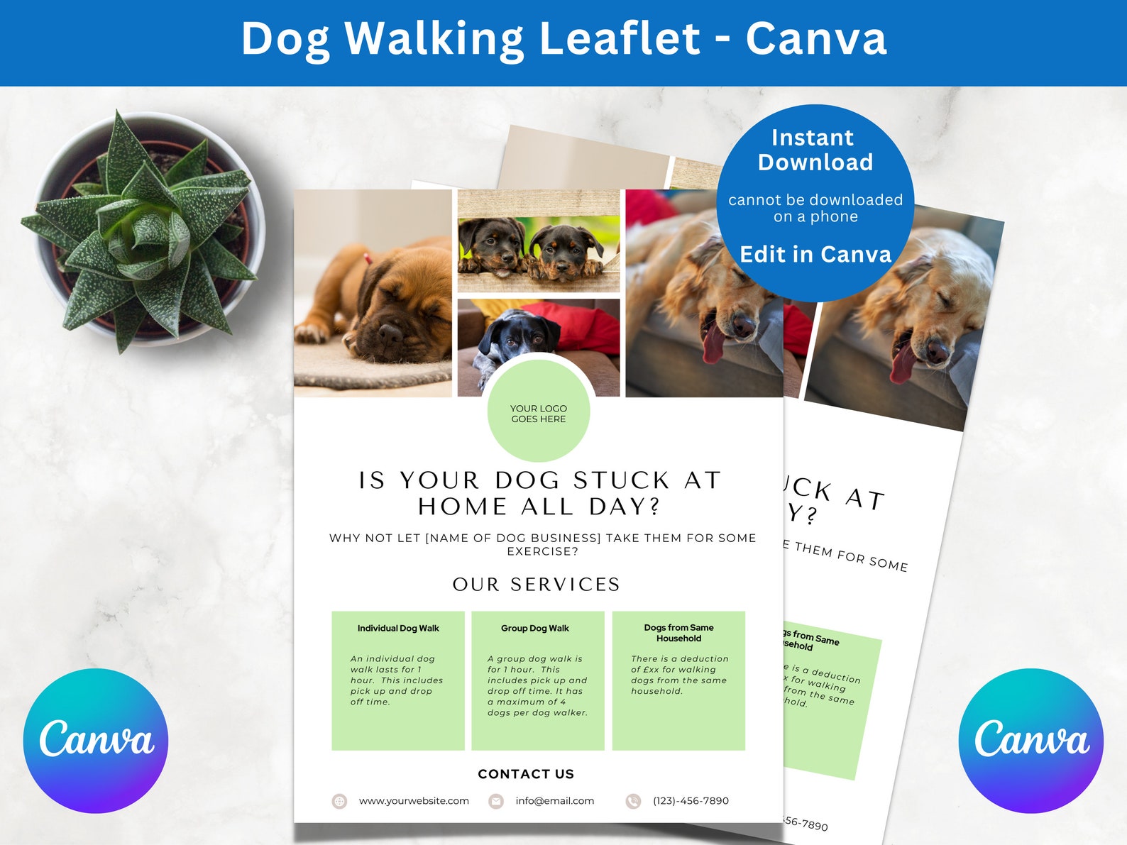 Dog Walking Leaflet | Canva Dog Walking Poster | Dog Walking Service ...