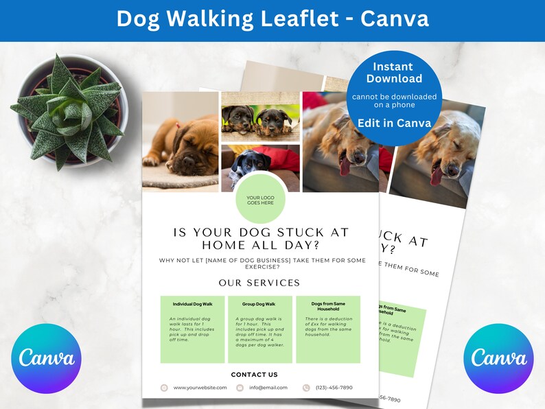 Dog Walking Leaflet | Canva Dog Walking Poster | Dog Walking Service ...
