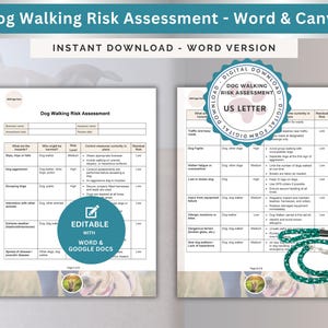 Dog Walking Risk Assessment Template Dog Walker Risk Evaluation ...
