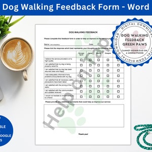 Dog Business Client Feedback Form Word green Client Feedback Form PDF ...