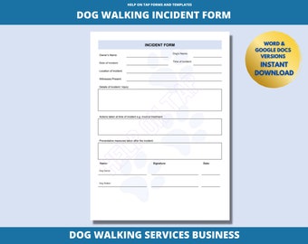 Dog Groomer Incident Report - Etsy