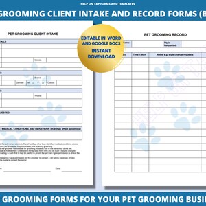 Dog Grooming Form blue Mobile Dog Grooming Template Dog Grooming ...