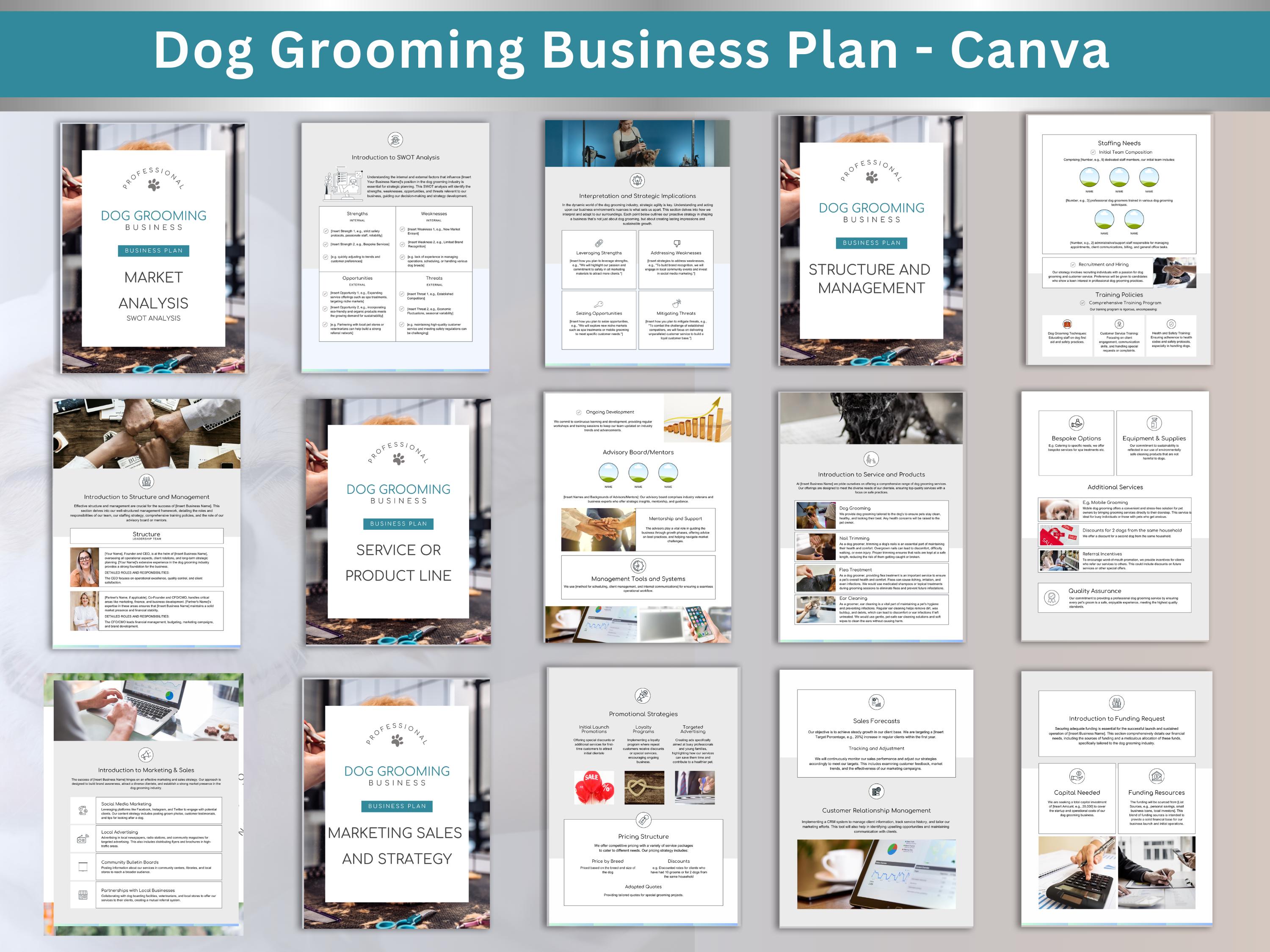 Dog Grooming Business Plan Template: Mobile Salon Startup (PDF) - Etsy