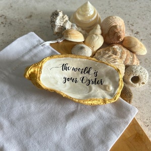 The World is Your Oyster Gold Shell. Motivational or Graduation Gift ...