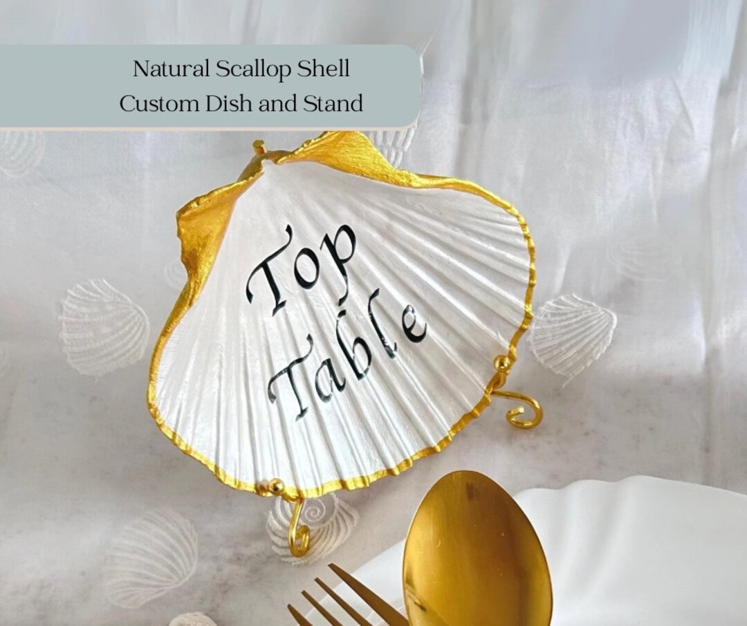 Wedding Top Table Scallop Shell. Personalised Gold Shell. Custom ...