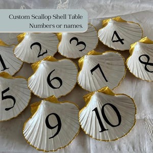 Scallop Seashell Wedding Table Numbers. Custom Colour Beach Theme ...
