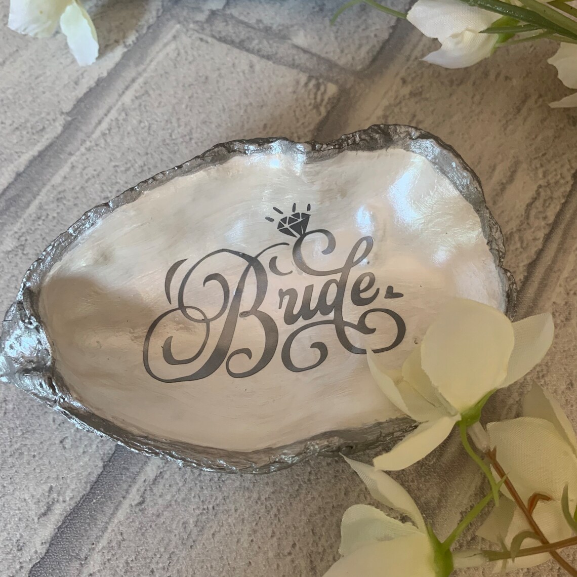 Silver Oyster Shell Wedding Place Card and Favour. - Etsy