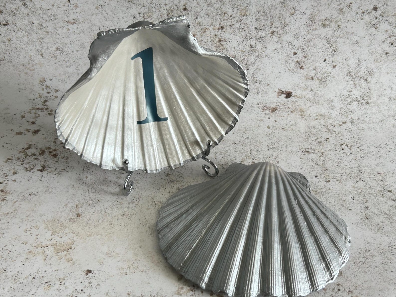 Scallop Shell Wedding Table Numbers. Custom Coastal Table Sign Decor ...