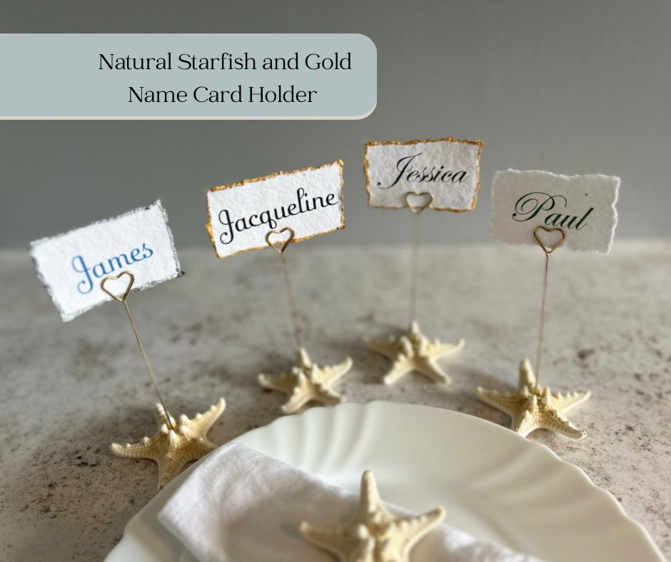 Starfish Place Name. Natural Starfish Name Card Holder. Destination Wedding Seeded Place Card. Gold Heart Card Holder Photo Favour. Etsy