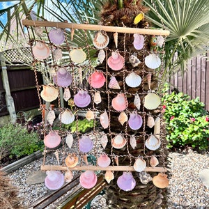 Large Shell Hanging Garden Decor. Seashell Net for Nautical Theme Decor ...