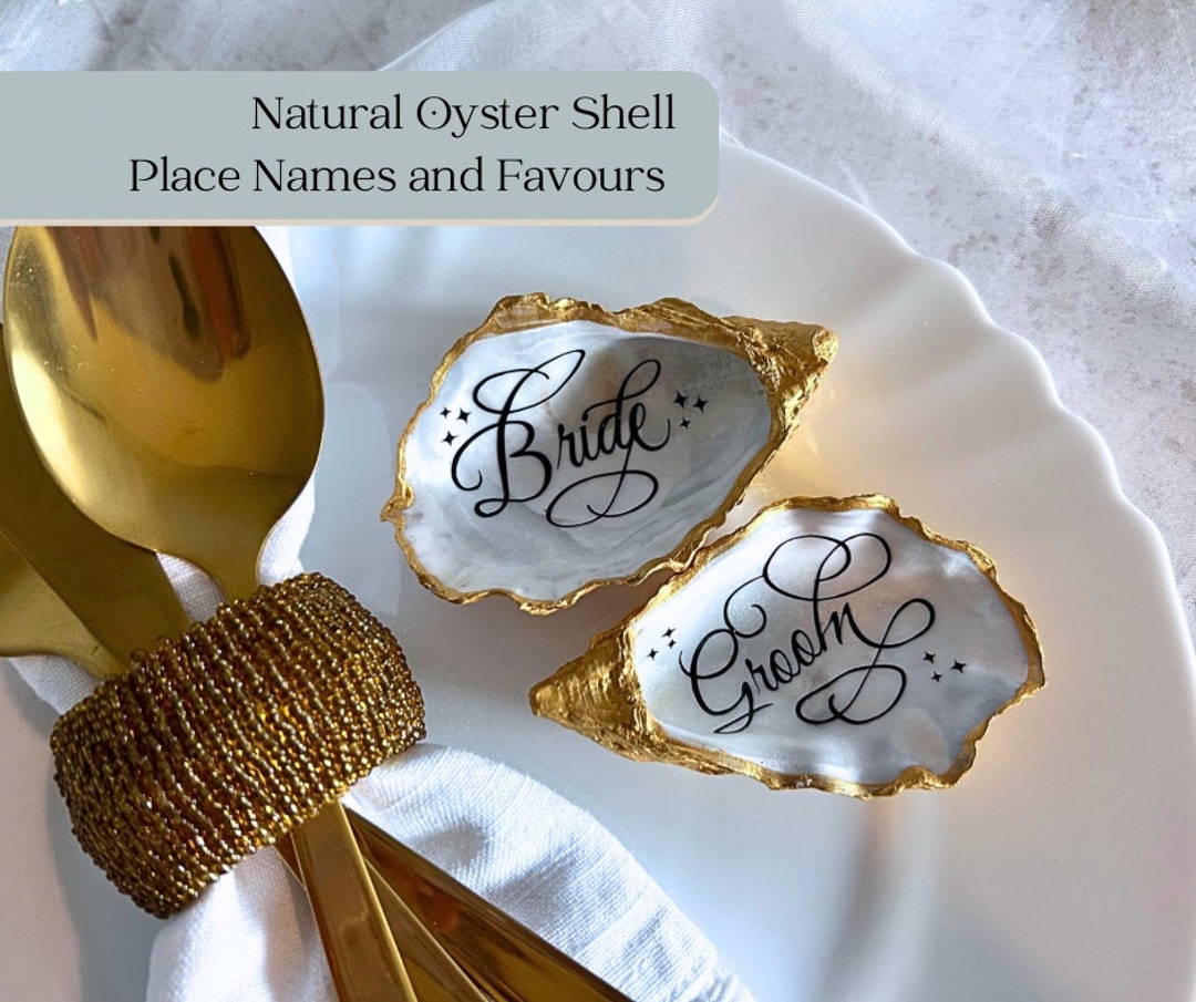 Personalised Oyster Shell Place Card. Wedding Place Names and Favours ...