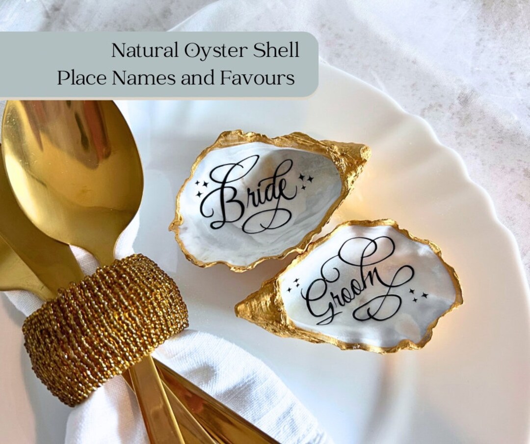 Personalised Oyster Shell Place Card. Wedding Place Names and Favours ...