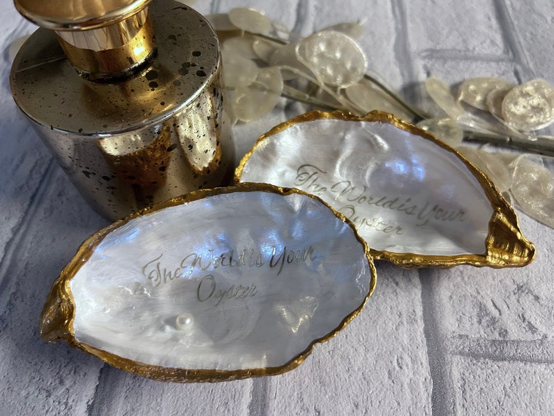 The World is Your Oyster Gold Shell. Motivational or - Etsy UK