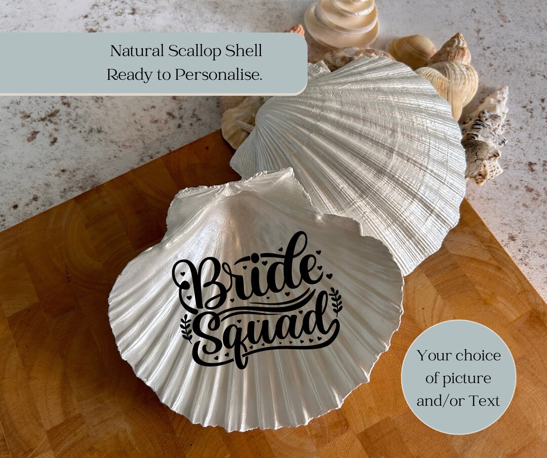 Personalised Scallop Shell. Bride Squad, Be My Bridesmaid or Bridal ...
