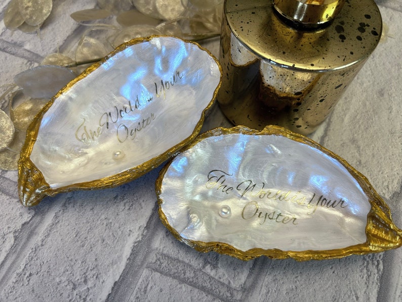 The World is Your Oyster Gold Shell. Motivational or - Etsy UK