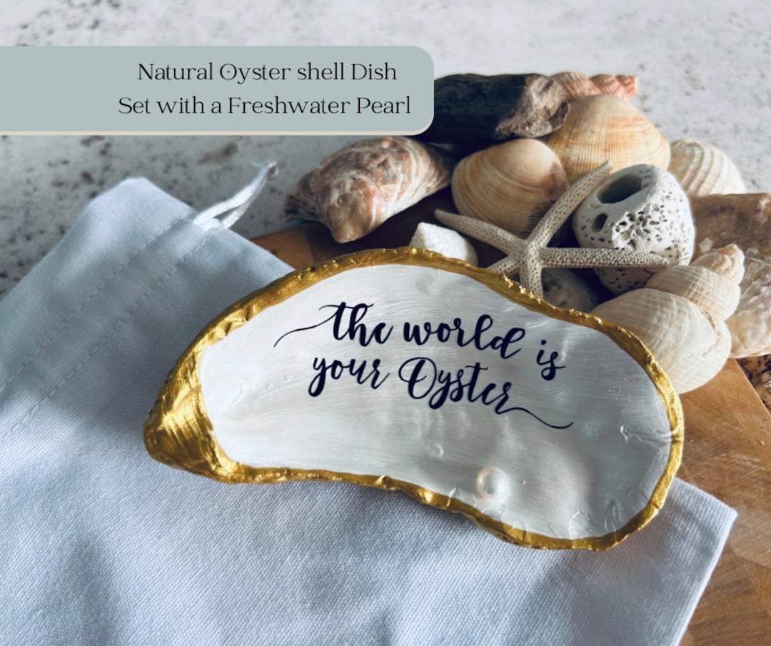 The World is Your Oyster Gold Shell. Motivational or Graduation Gift ...