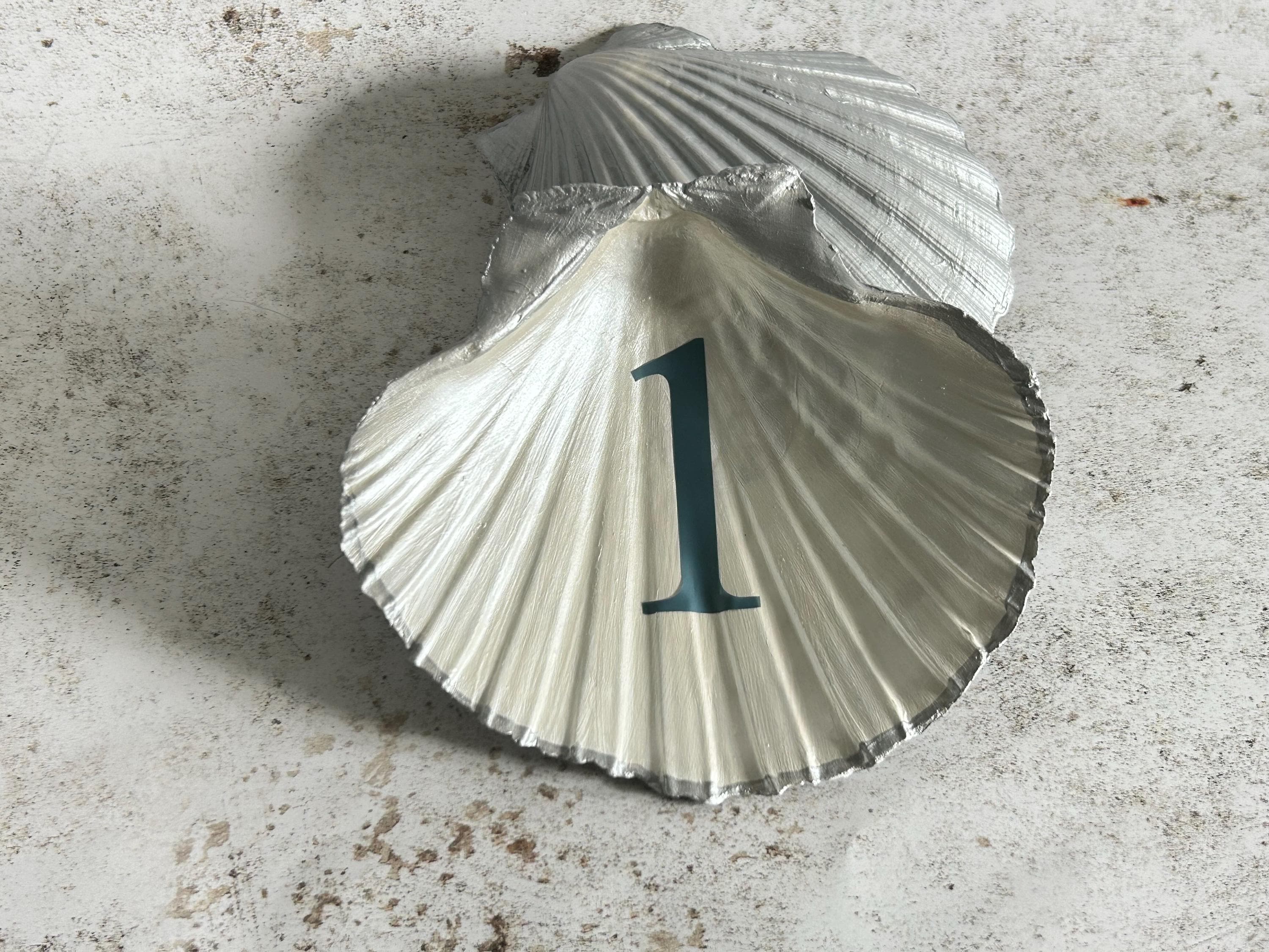 Scallop Shell Wedding Table Numbers. Custom Coastal Table Sign Decor ...