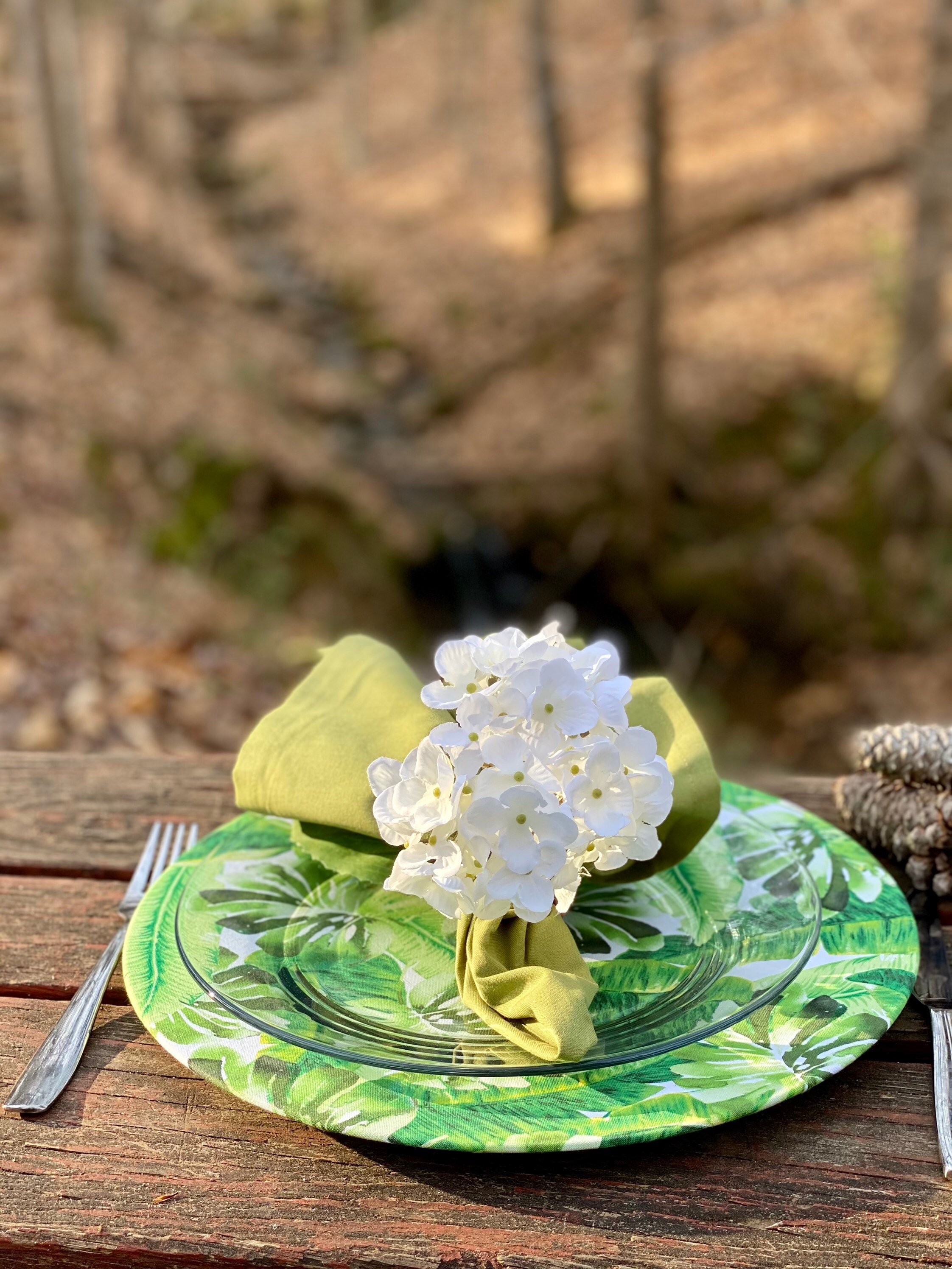 Set of 4 Leaf Charger Plate Covers - Etsy