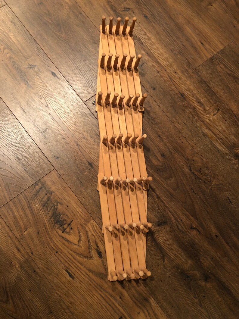 Vintage Large Wood Accordion Peg Rack 42 Pegs Boho Farmhouse - Etsy
