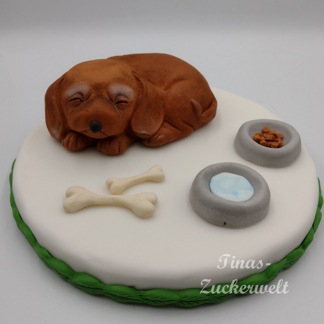 Dog Cake Decoration for Birthdays | Fondant Dog Cake Topper | Dachshund ...