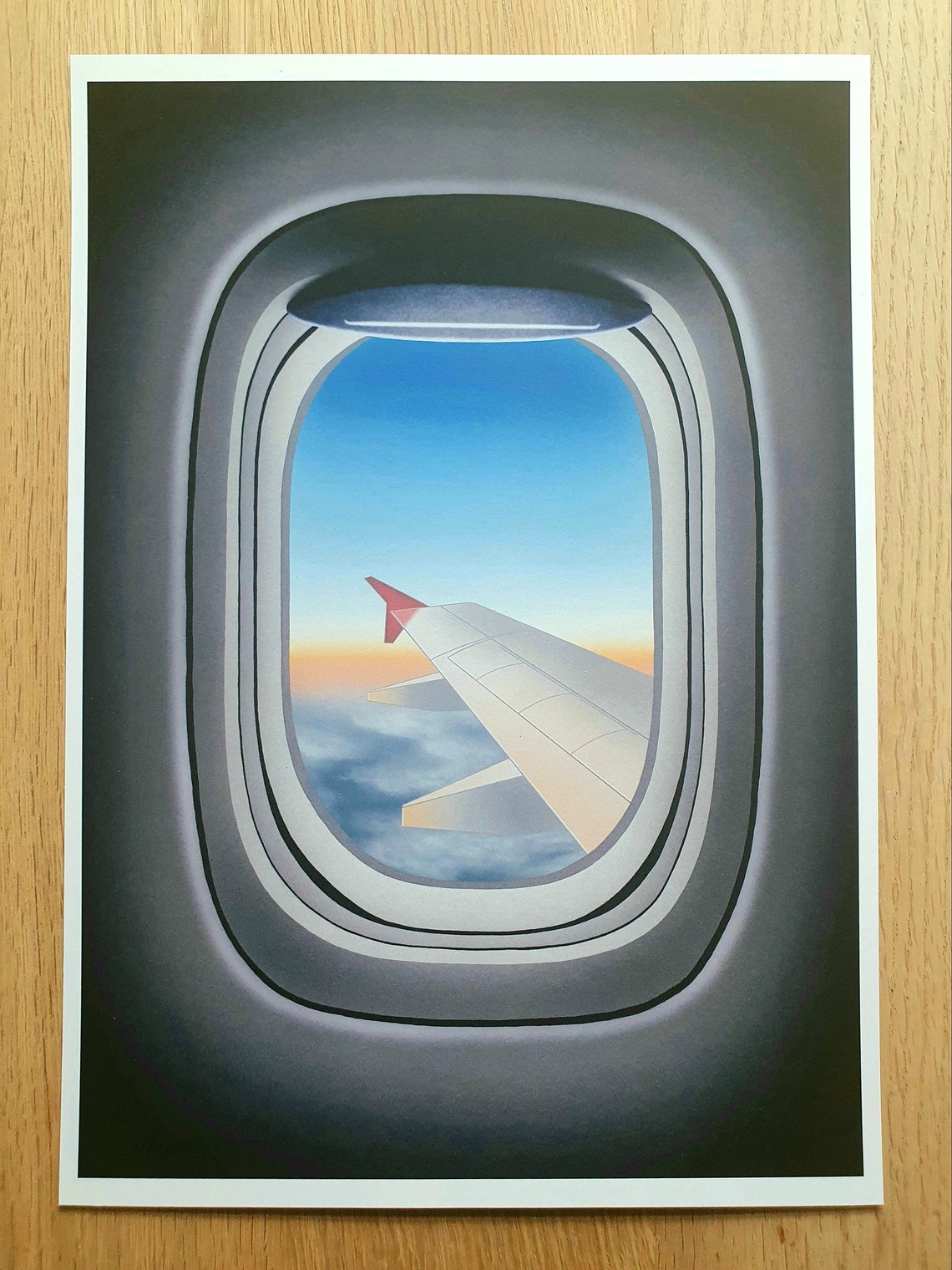 A4 Aeroplane Window Art Print / Airplane Window Art Print / Travel Art ...