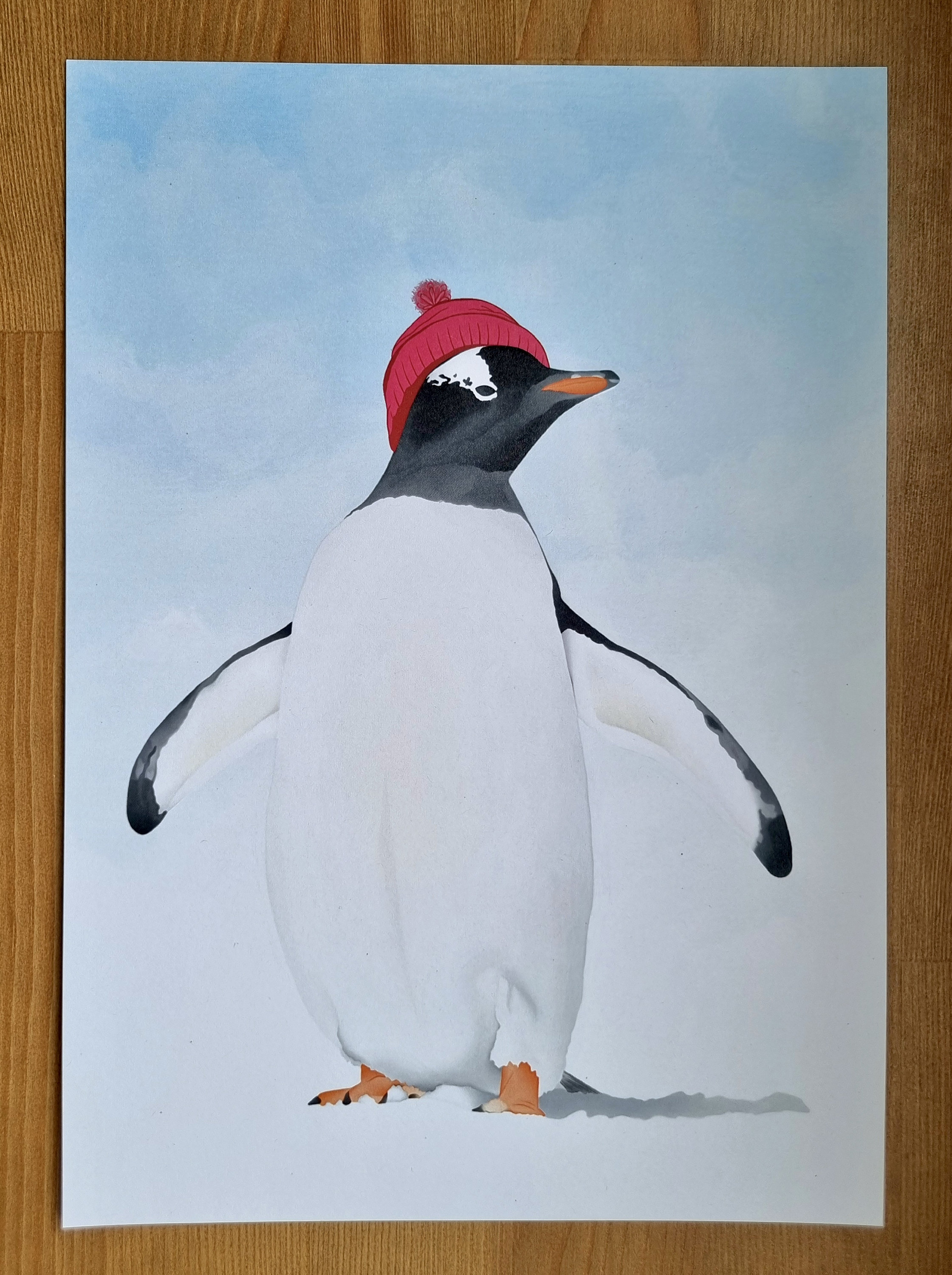A4 Penguin Art Print / Penguin at Print / Animal Art Print / Bird Art ...
