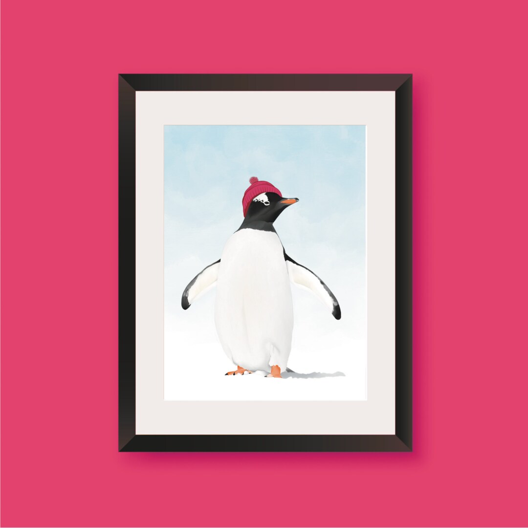 A4 Penguin Art Print / Penguin at Print / Animal Art Print / Bird Art ...
