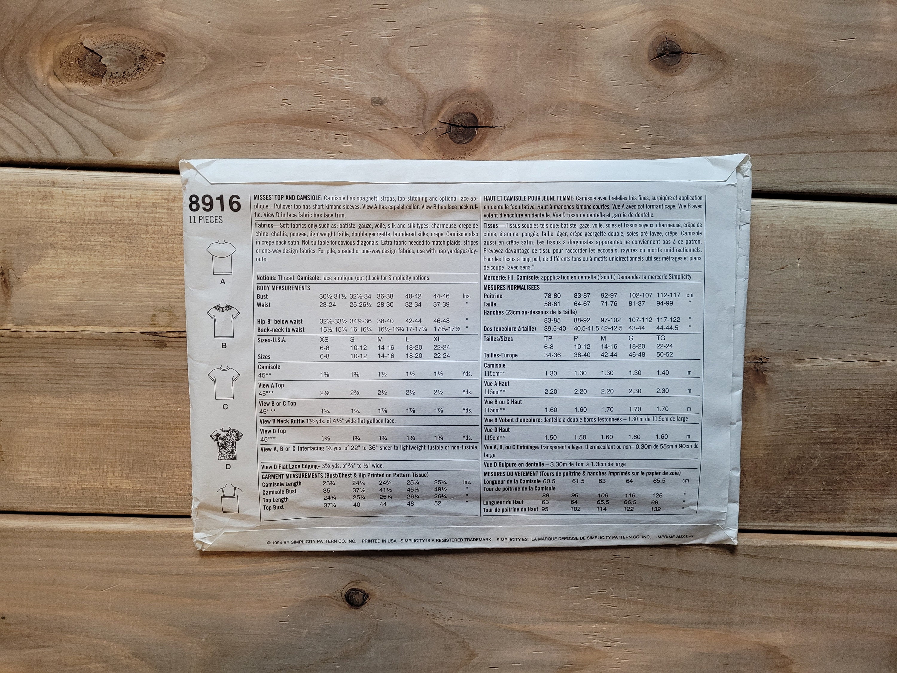 Simplicity 8916 Womens Top Pattern Womens Summer Pattern - Etsy UK