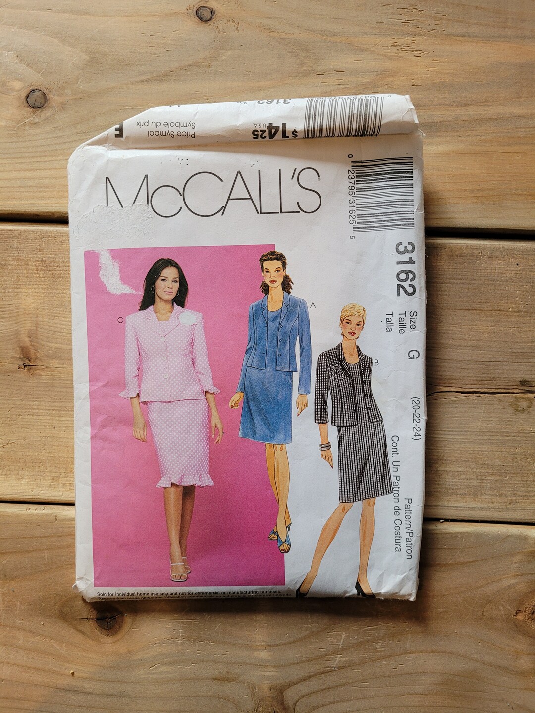 Mccall's 3162,dress and Jacket Pattern, Plus Size Pattern,dress Pattern ...