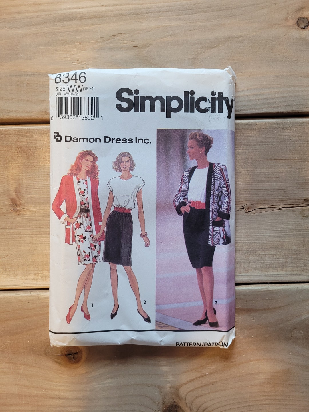 Simplicity 8346, Dress Pattern, Plus Size Dress Pattern, Size 18-24 ...