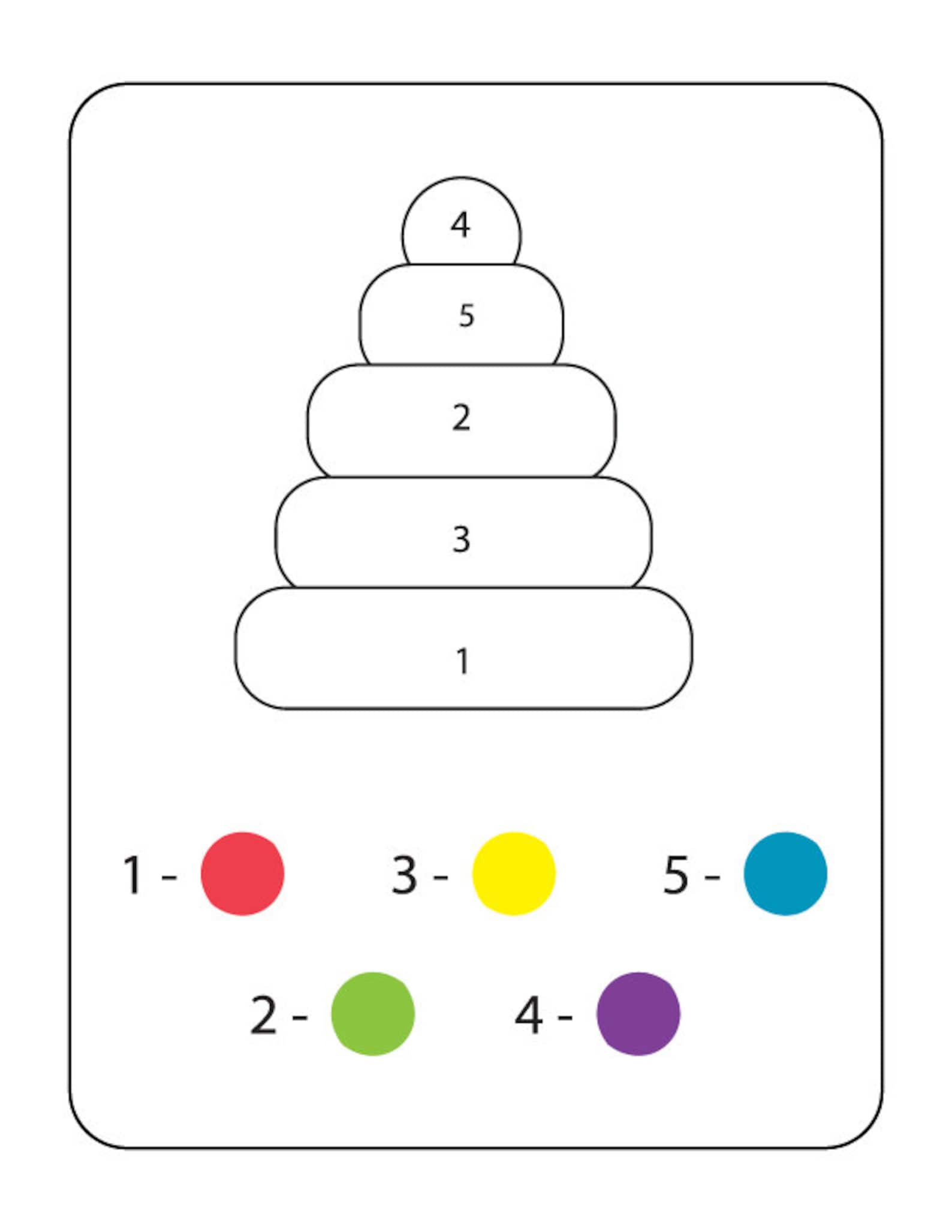 30 Color by Number Coloring Pages for Kids - Etsy