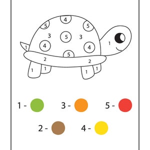 30 Color by Number Coloring Pages for Kids - Etsy