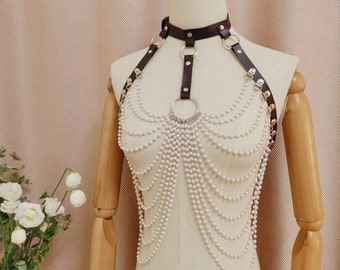 Black Pearl Body Chain - Etsy