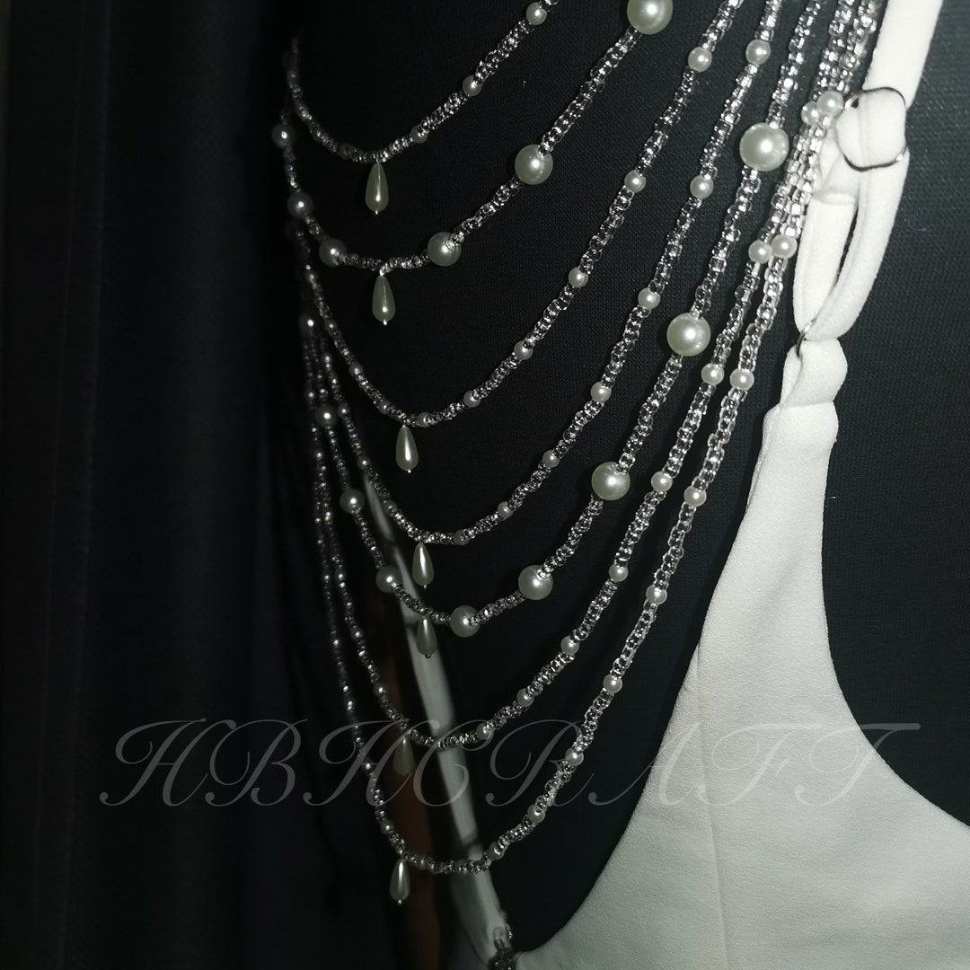 Pearl Back Necklace: Wedding Dress Jewelry, Bridal Accessory - Etsy