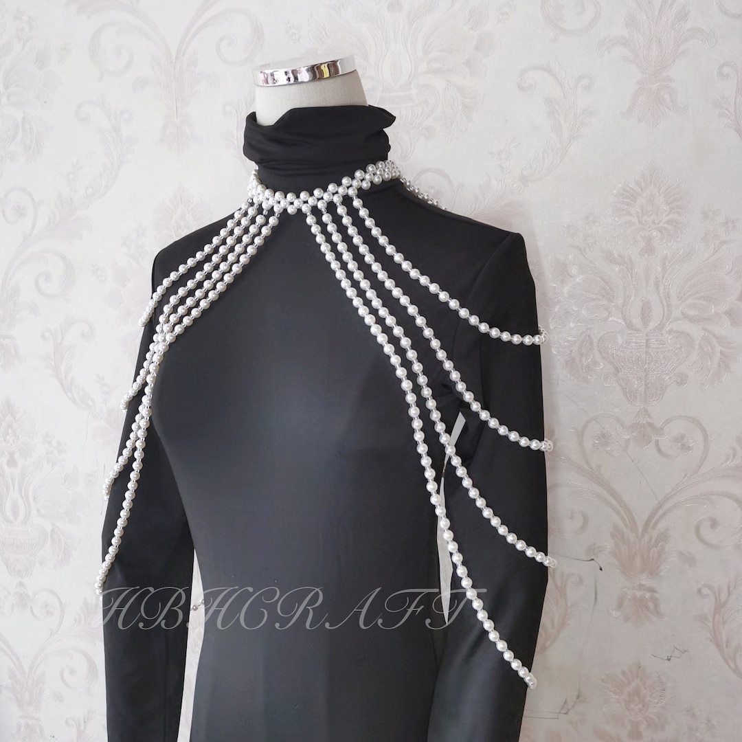 Handmade Pearl Body Chain,bridal Body Jewelry,pearl Body Chain Bra ...