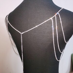 Rhinestone Shoulder Chainbridal Body Jewelrywedding Shoulder - Etsy