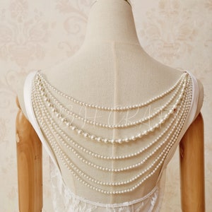 Pearl Back and Shoulder Chain ,wedding Shoulder Chain,backdrop Necklace ...
