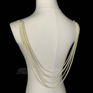 Pearl Backdrop Necklace,backdrop Necklace,wedding Jewelry,party Jewelry ...